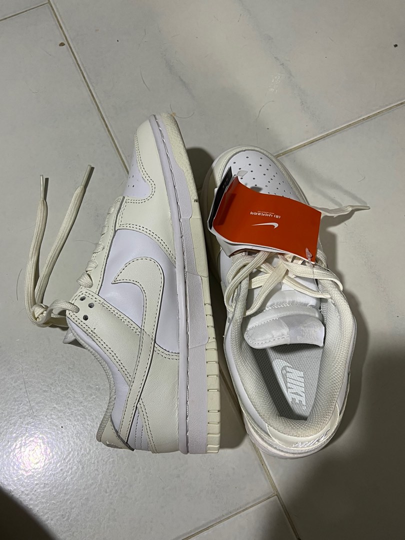 CLEARANCE NIKE Dunk Low Sail White 6.5W, Women's Fashion, Footwear ...