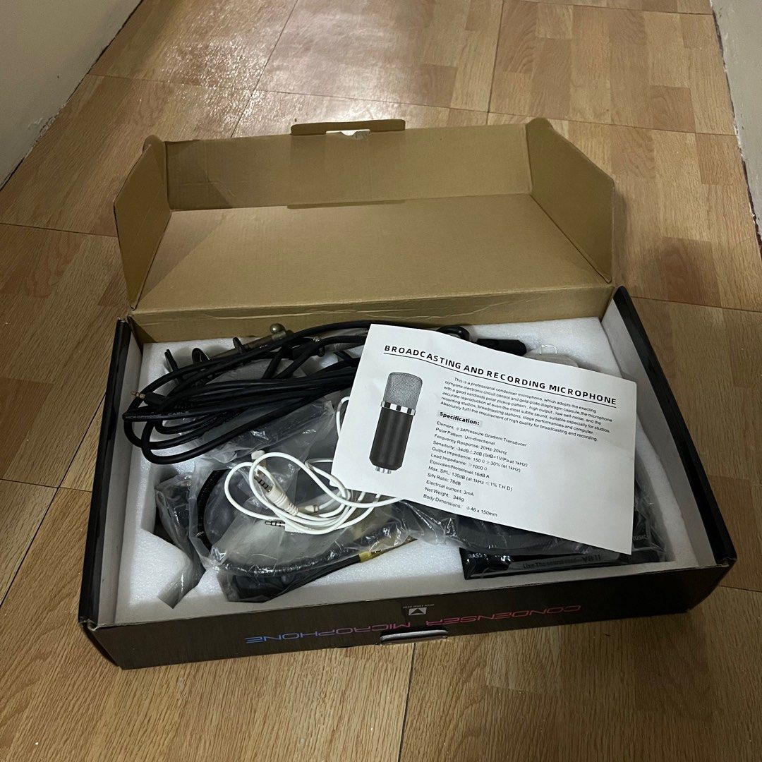 Original condenser set recording. Audio table stand microphone BM-800 ...