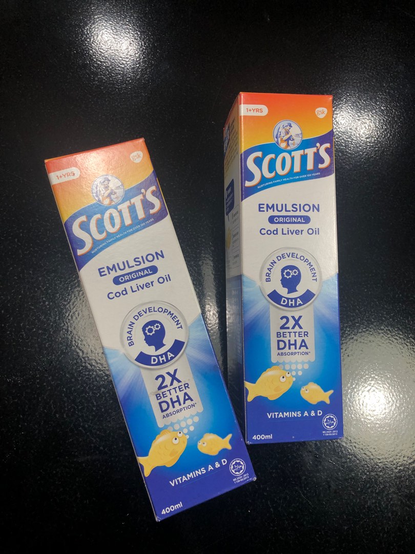 Original Scott’s Emulsion Cod Liver Oil, Health & Nutrition, Health ...