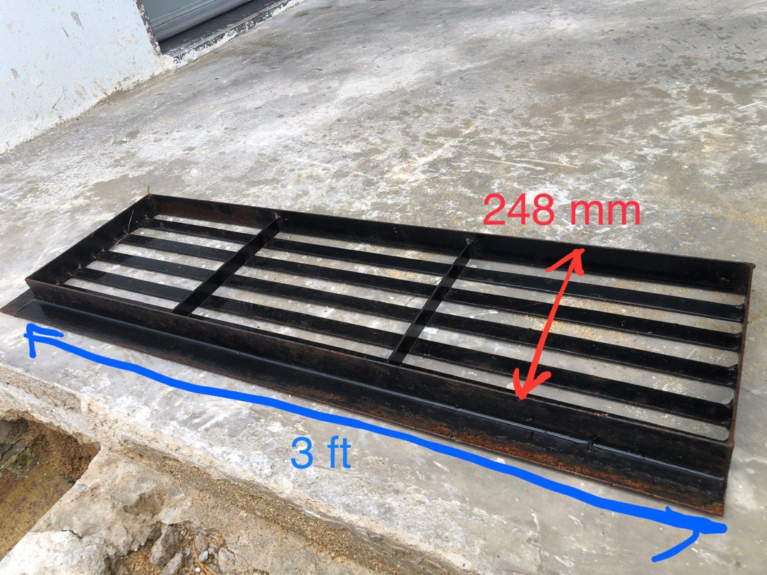 Penutup Longkang Besi / Metal Drain Cover, Furniture & Home Living ...