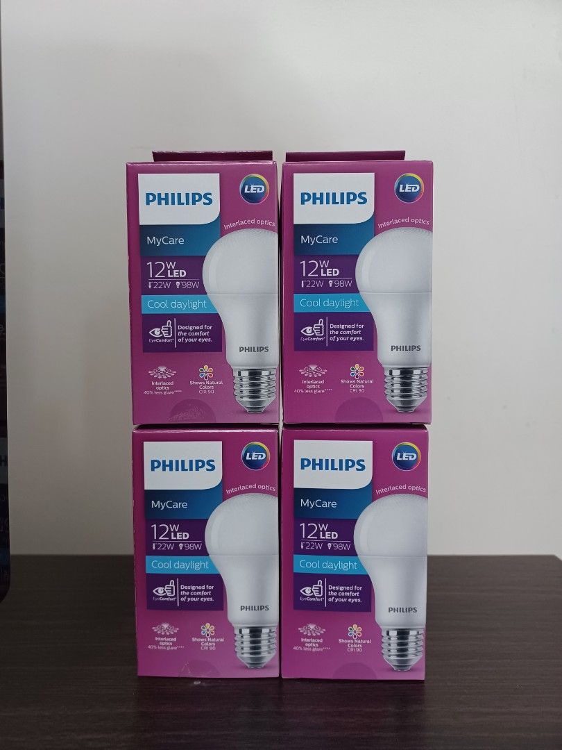Philips LED Bulb 12W E27 Cool Daylight, Furniture & Home Living ...