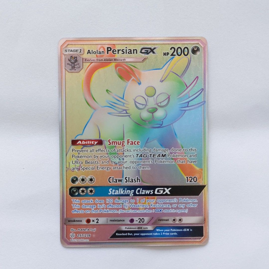 Pokemon Card Alolan Persian GX (Secret) - SM - Cosmic Eclipse (SM12 ...