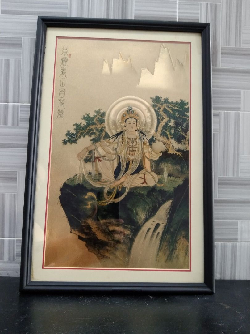 Poster Dewi Kwan Im Bingkai Kaca Kuno Jadul Antik, Antik, Pajangan di ...