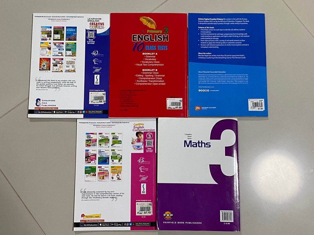 Primary 3 Maths English Science assessment books, Hobbies & Toys, Books ...
