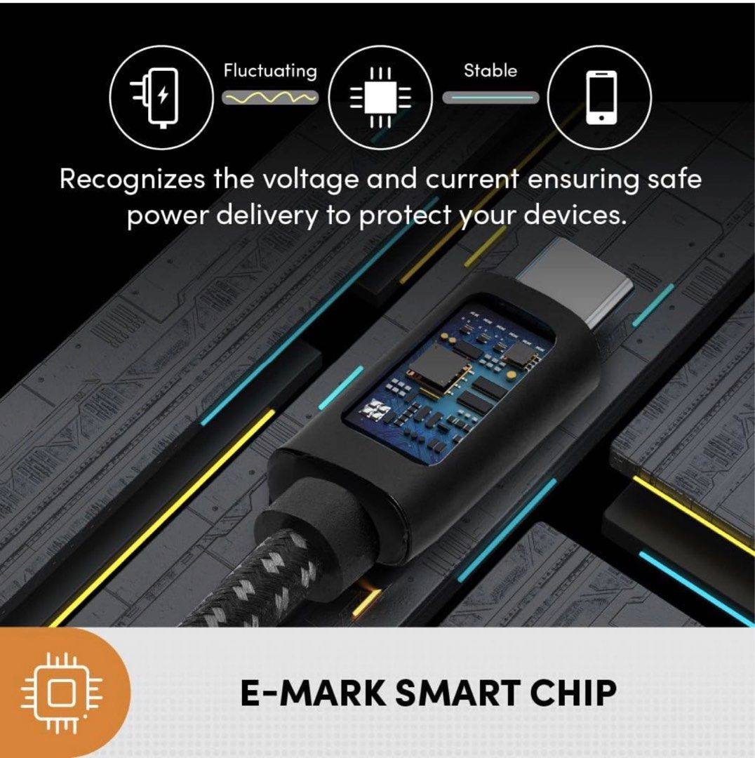 Prolink 240W USB C-C PD 3.1 E-Mark USB C-C Cable (2 meter), Computers ...