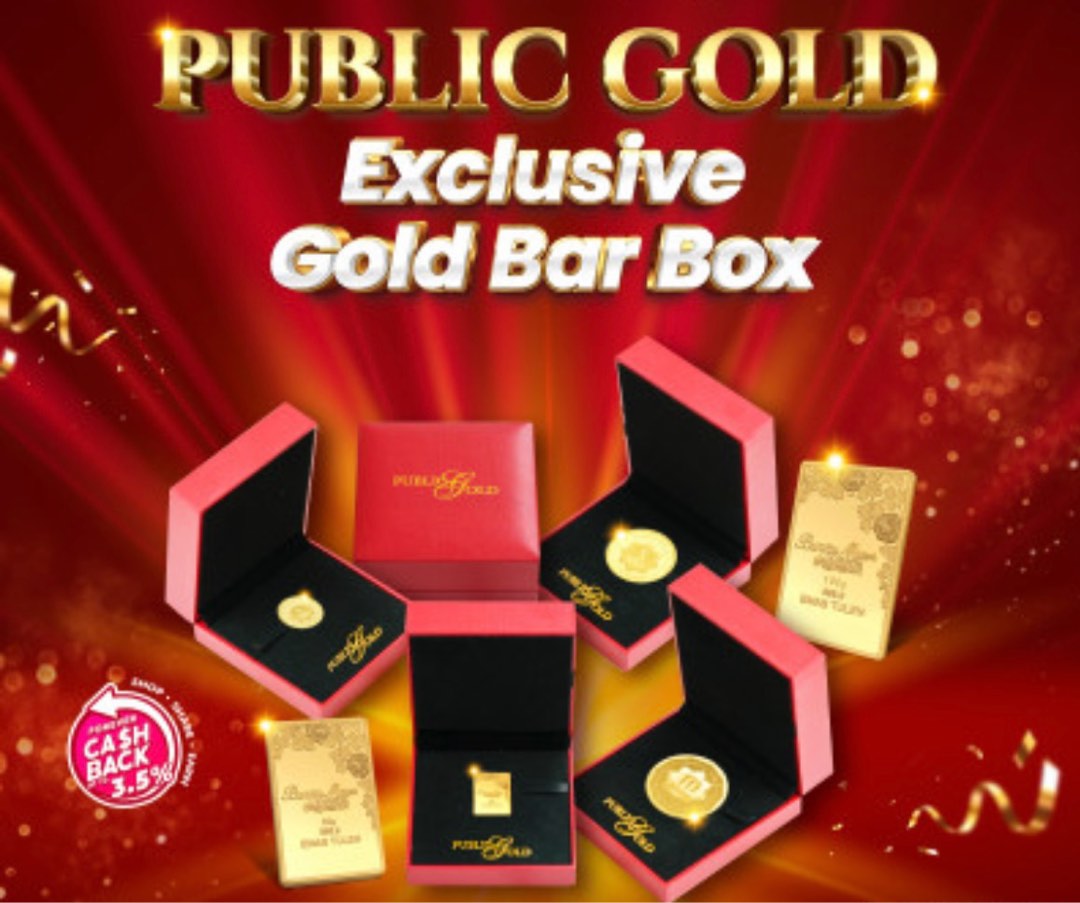 PUBLIC GOLD EXCLUSIVE GOLD BAR BOX ready stock, Luxury, Accessories on ...