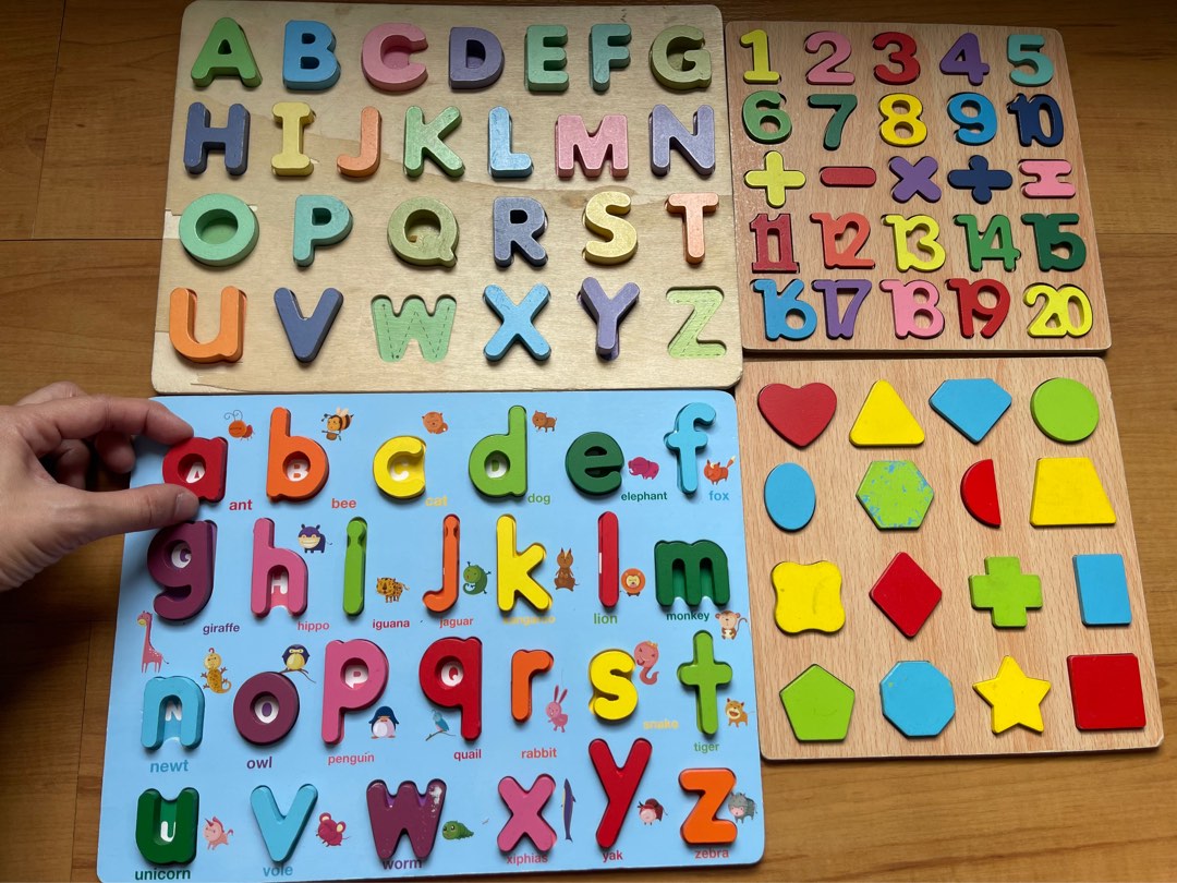 Puzzles big & small alphabet, numbers & shapes, Hobbies & Toys, Toys ...