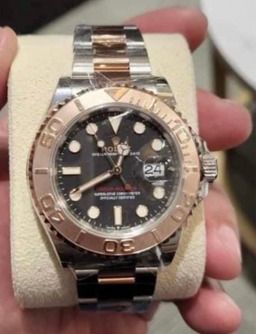 Rolex Brand new 2022 Yacht Master black dial Rosegold two tone 40mm, Luxury, Watches on Carousell