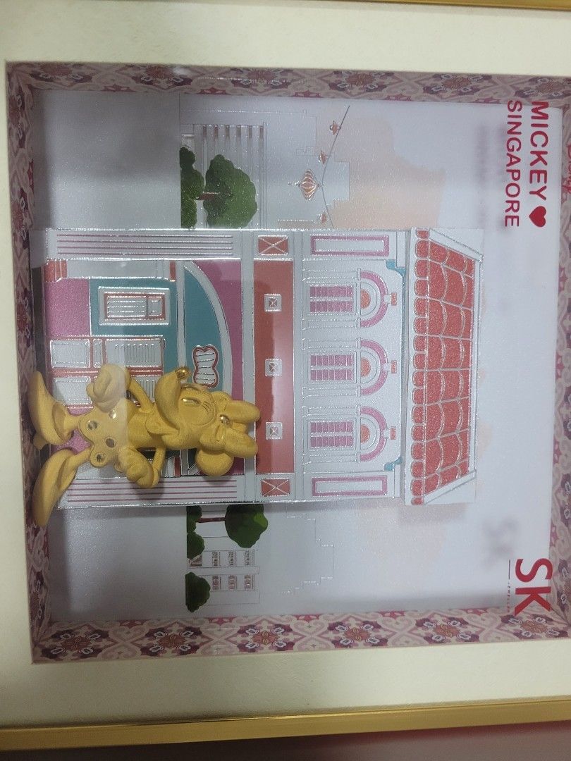 999 SK Gold plated displays set mickey mouse with short house and FU ...