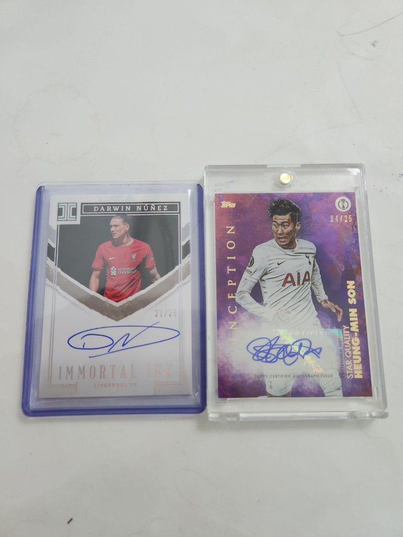 Son Heung Min Darwin Nunez Autograph Soccer Cards Genuine and Authentic ...