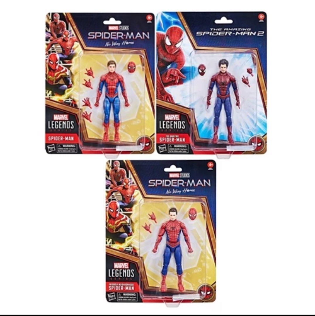 Spider-man Set of 3 Spiderman Marvel Legends Tobey Tom Holland Andrew ...
