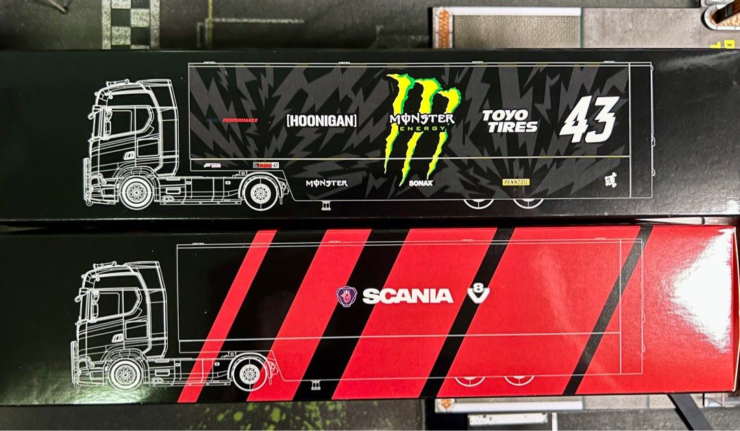 STAR MODEL 1/64 SCANIA S730 V8 Double Deck Gull Wing Transporter ADVAN ...