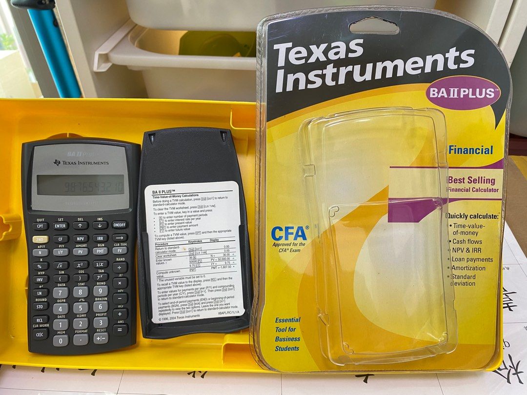 Texas Instrument Ba II Plus CFA Calculator, Computers & Tech, Office ...