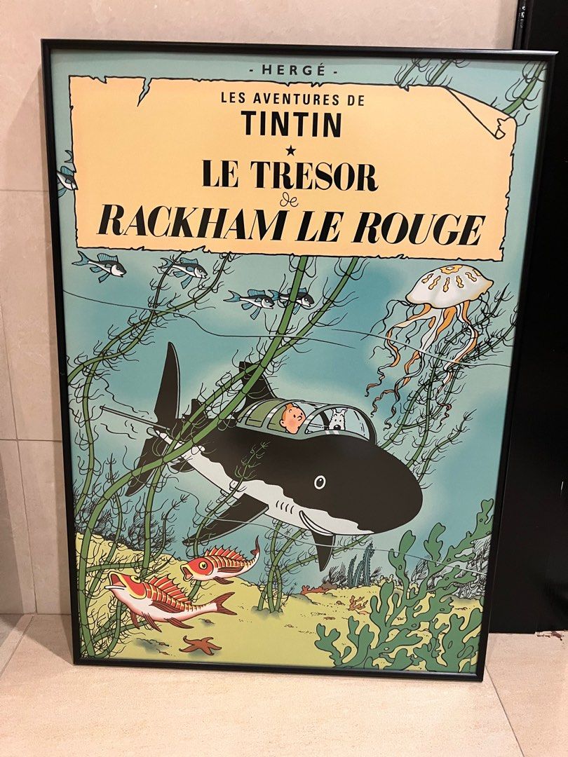 Tintin Red Rackham’s Treasure Poster Frames, 傢俬＆家居, 家居裝飾, 相架畫作 - Carousell