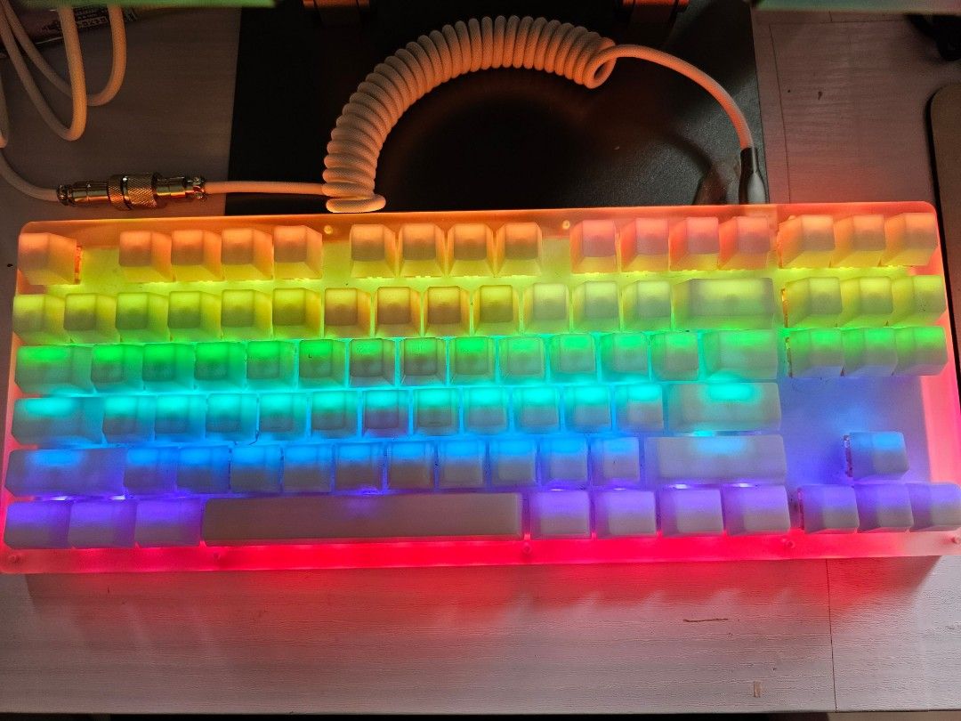 TKL Womier K87 with Akko Pink Switches and Jelly Pom Keycaps, Computers & Tech, Parts ...