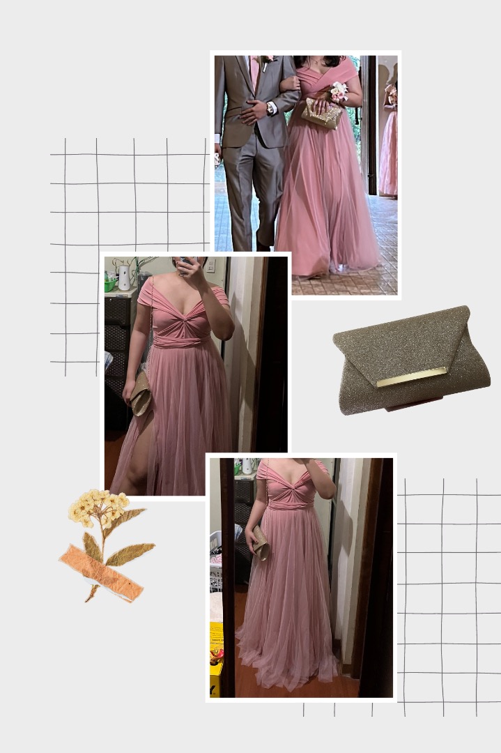 Tulle Infinity Dress with Slit, Women's Fashion, Dresses & Sets ...