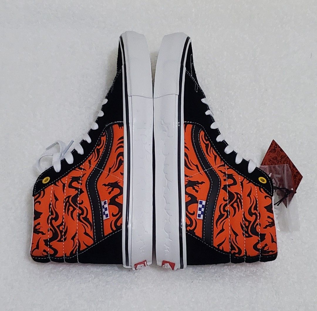 Vans Skate Sk8 Hi Dragon Flame, Men's Fashion, Footwear, Sneakers on ...