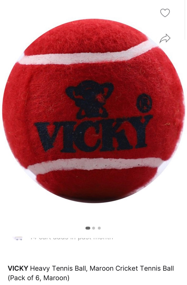 Vicky Hard Tennis Cricket Ball, Sports Equipment, Other Sports ...