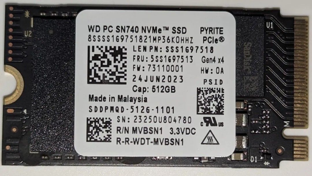 WD SN740 512gb M.2 2242 NVME SSD, Computers & Tech, Parts & Accessories ...