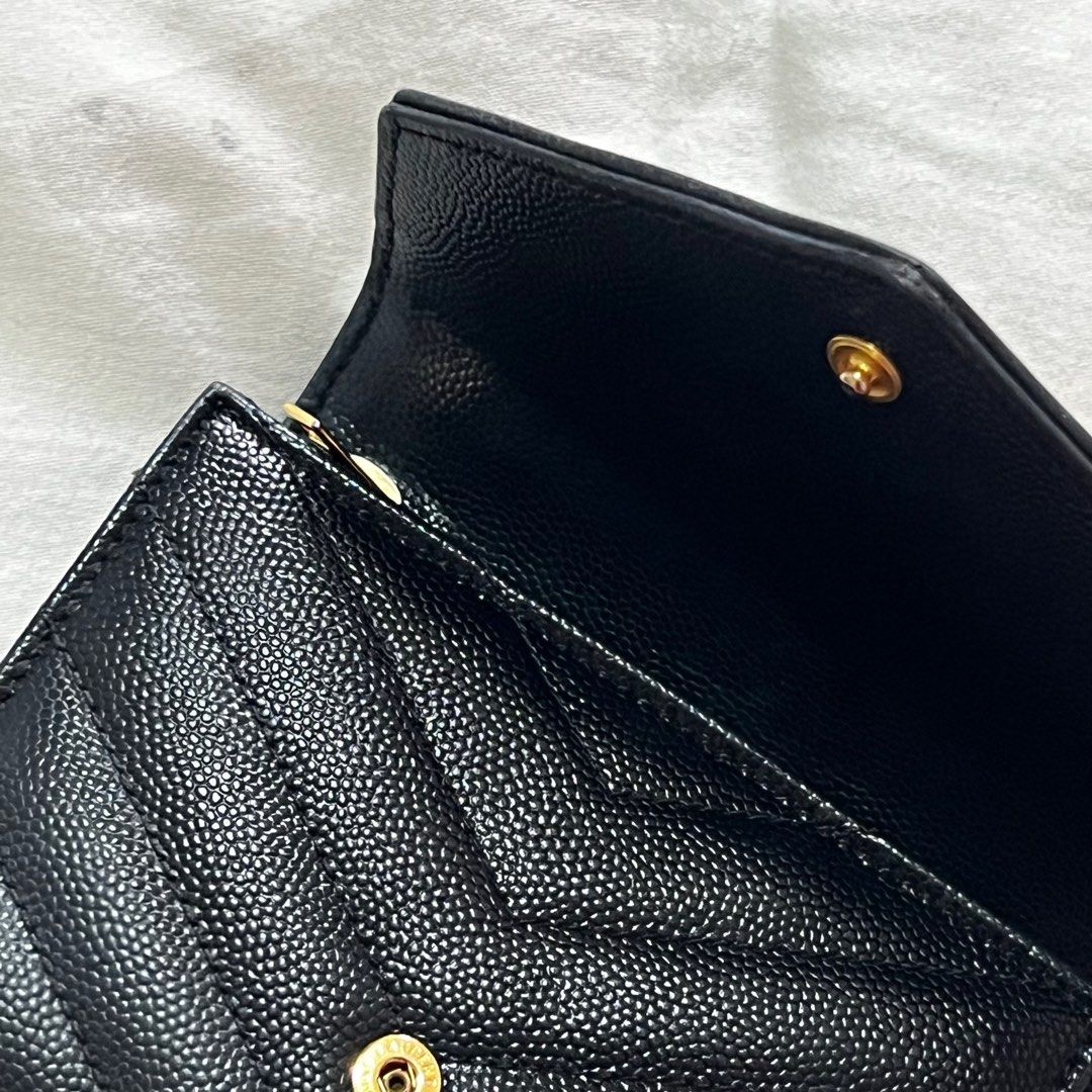 YSL trifold wallet in Noir, Luxury, Bags & Wallets on Carousell