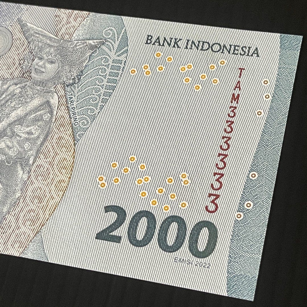 2022 INDONESIA 2,000 2000 RUPIAH TAM 333333 P-163 UNC > MOHAMMAD HOESNI ...