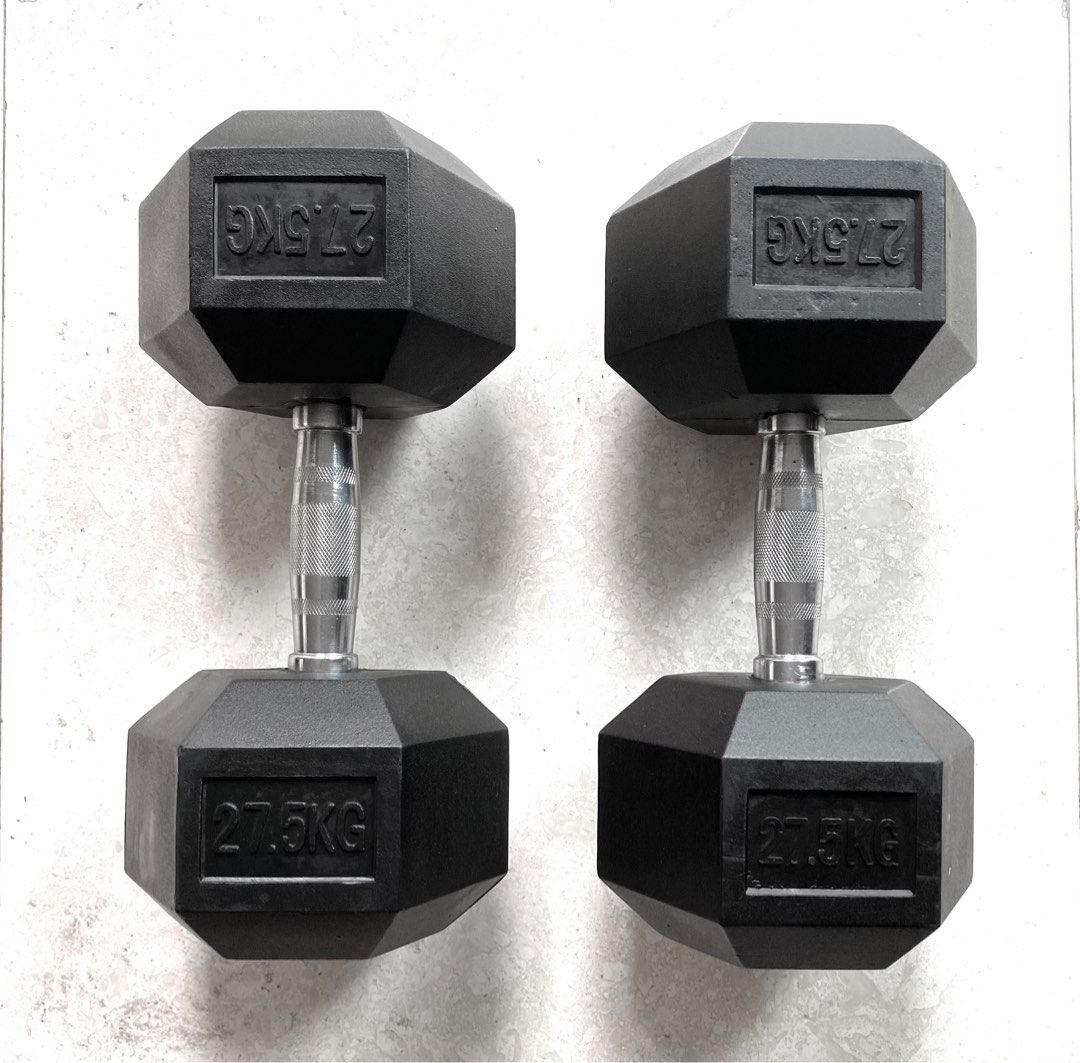 27.5kg Hex Dumbbells (Pair) in Excellent Condition. Priced to Clear ...