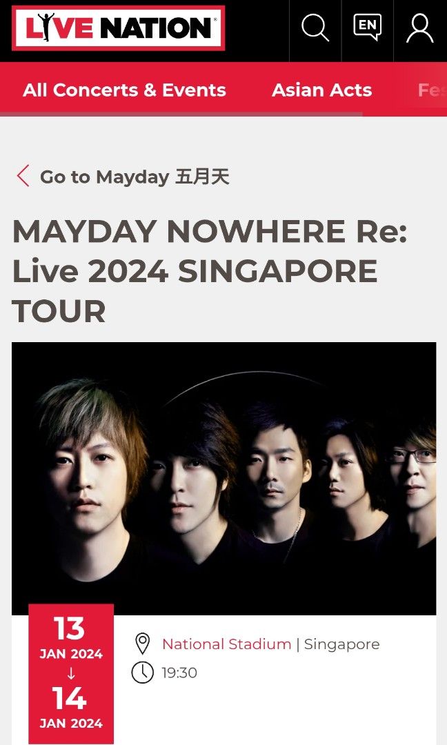 -30% Mayday Concert CAT 4 13 Jan, Tickets & Vouchers, Event Tickets on ...