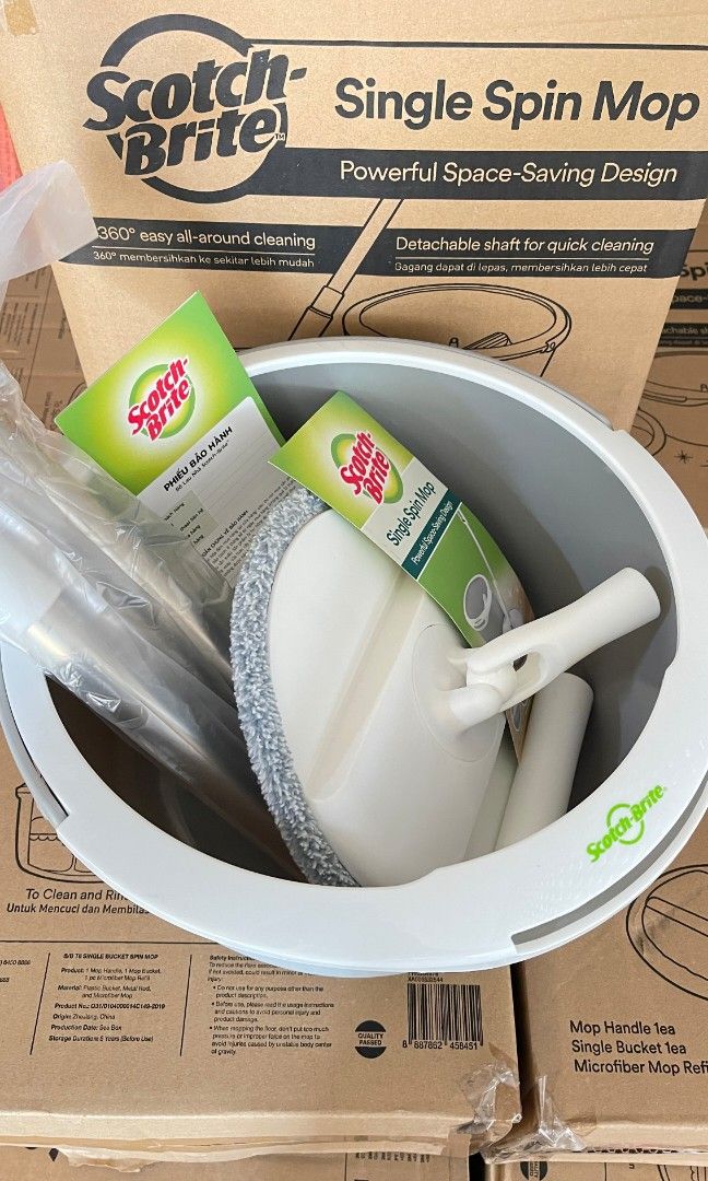 3M Scotch Brite Single Spin Mop, Furniture & Home Living, Cleaning ...