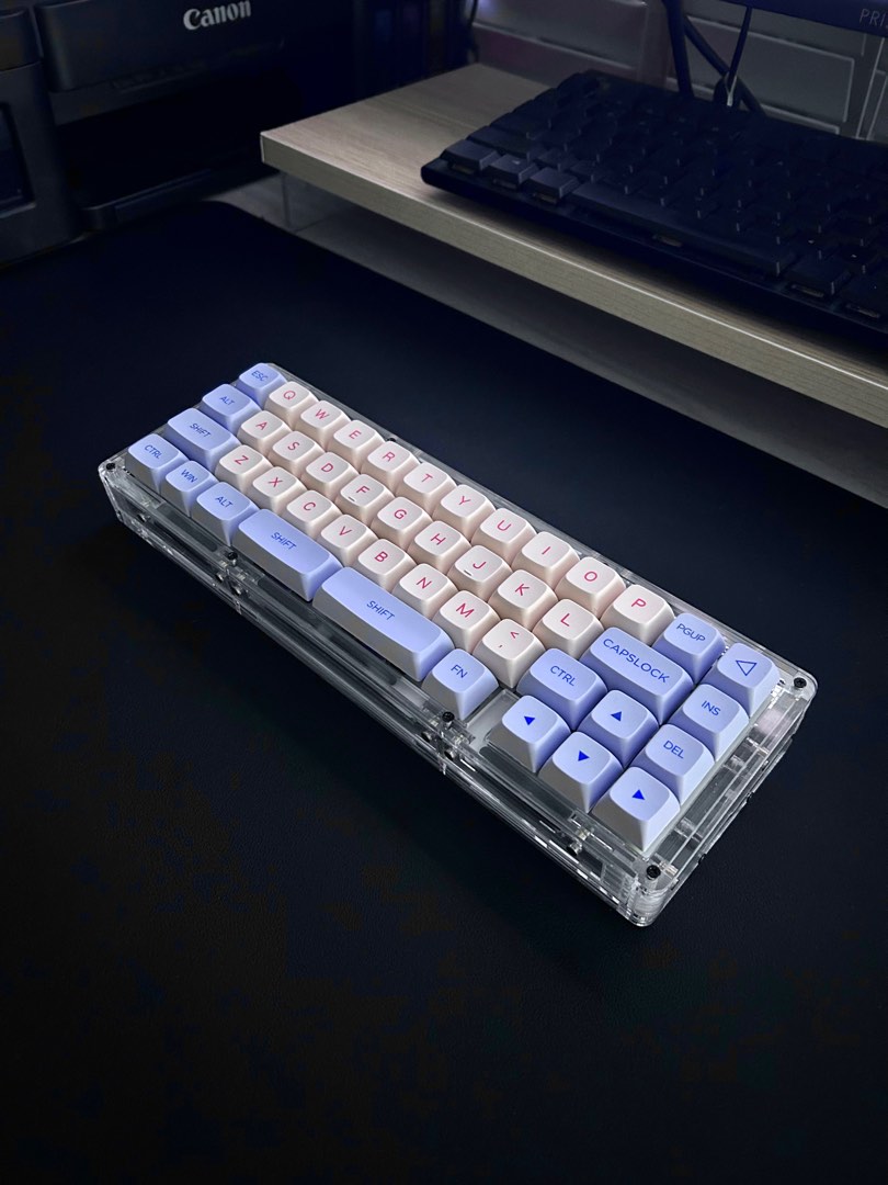 40% Custom Mechanical Keyboard (Marshmellow keycaps) - Fully modded Stacked acrylic - wired ...