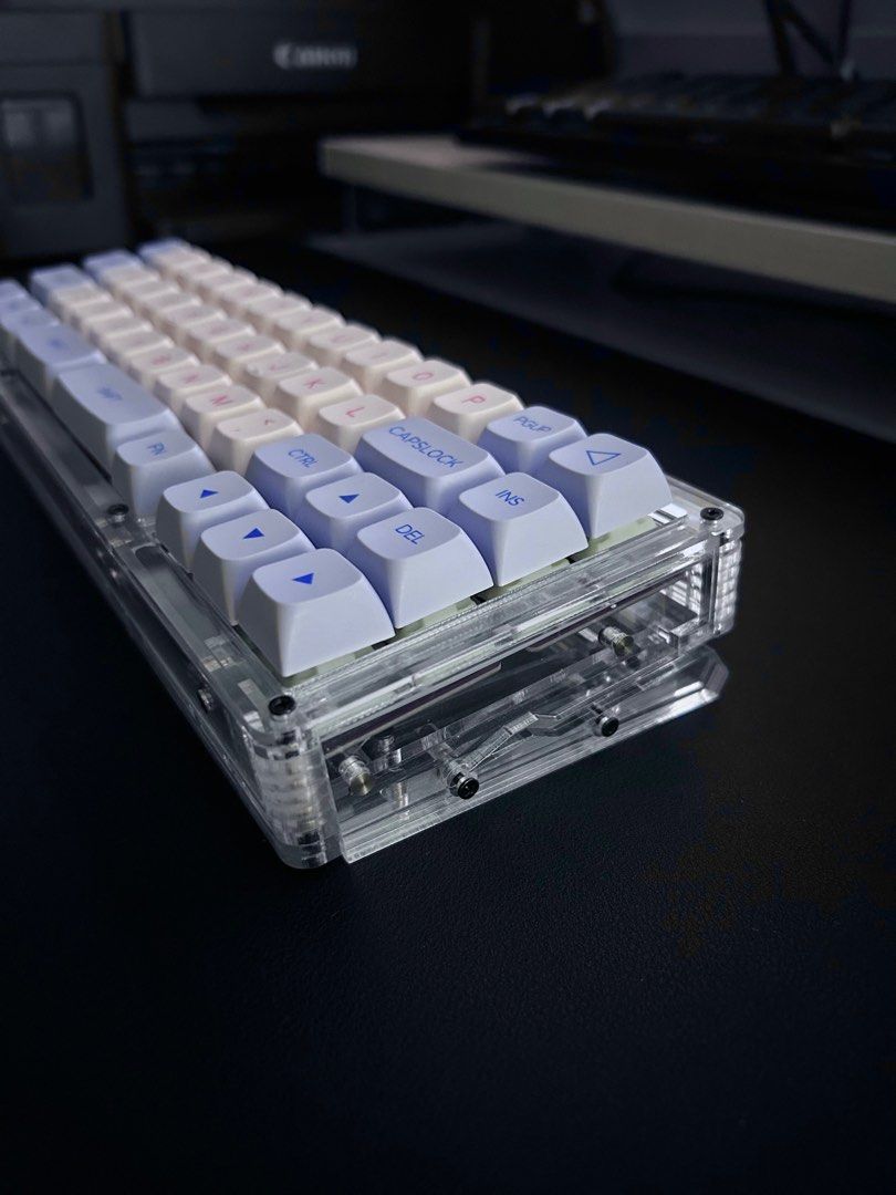 40% Custom Mechanical Keyboard (Marshmellow keycaps) - Fully modded ...