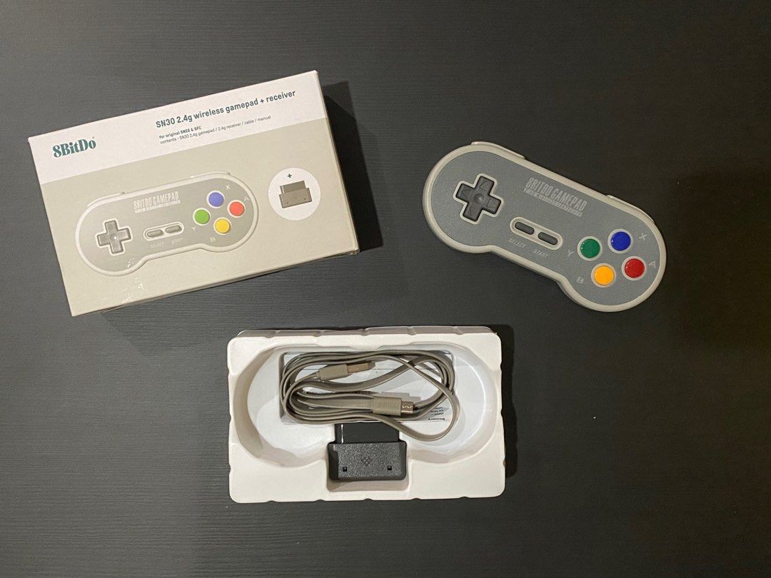8BitDo SN30 2.4g Wireless Gamepad + Receiver for Family Computer, Video ...