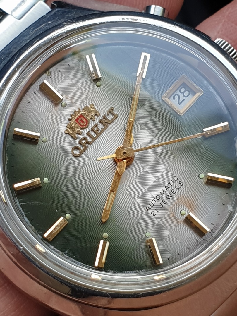 (A843) Vintage Japan Green Dial Orient Watch, Men's Fashion, Watches ...