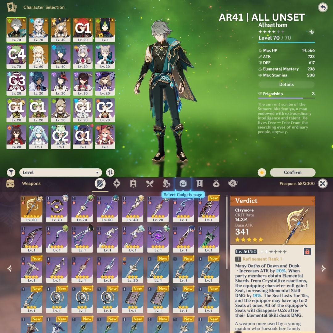 Alhaitham + Neuvillette + Navia w/ Sig Genshin Impact Account, Video ...