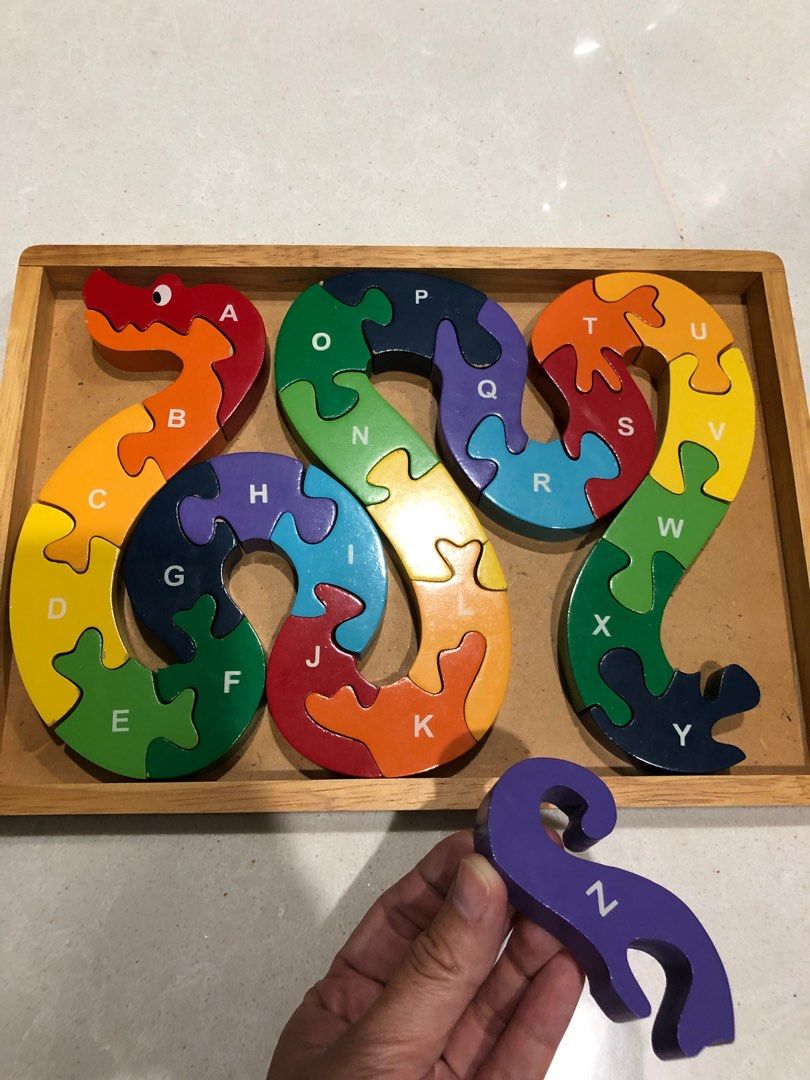 Alphabet Dragon Puzzle, Babies & Kids, Infant Playtime on Carousell