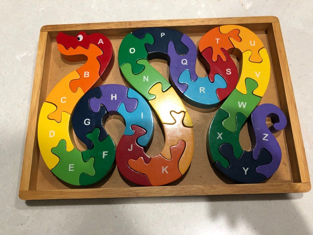 Alphabet Dragon Puzzle, Babies & Kids, Infant Playtime on Carousell