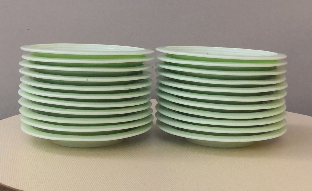 Antique France jadeite cake plate 22, Furniture & Home Living ...
