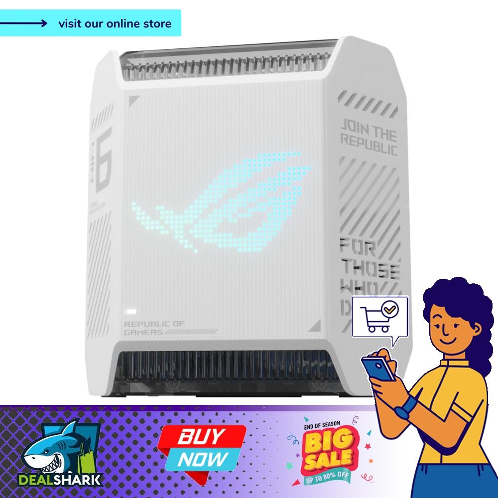 ASUS ROG Rapture GT6 (AX10000) Tri-Band WiFi 6 Extendable Gaming Router ...