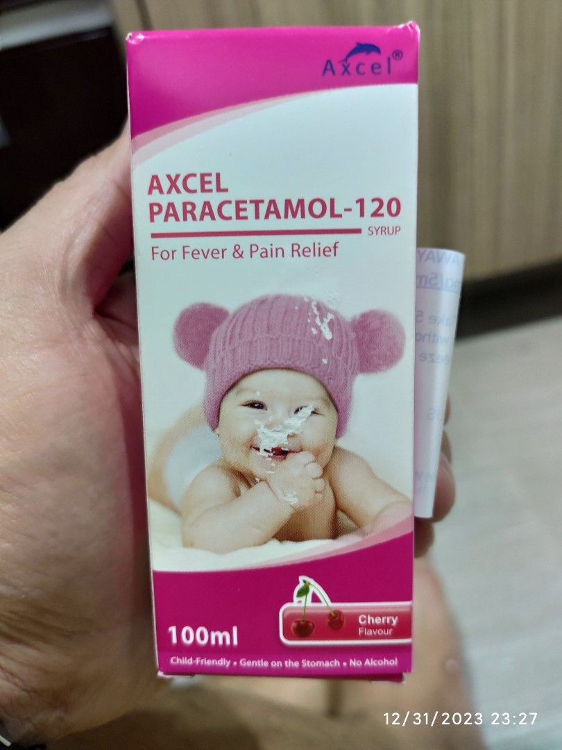 Axcel Paracetamol 120 - Cherry, Health & Nutrition, Medical Supplies ...