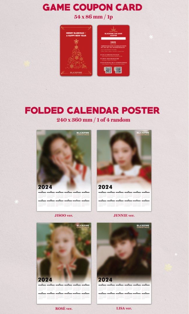 Blackpink Christmas edition calendar (weverse exclusive), Hobbies ...