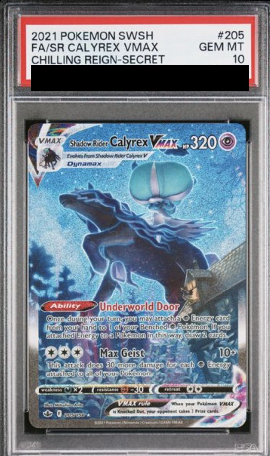 Calyrex PSA 10 Shadow Rider Calyrex Vmax 205 Chilling Reign Pokemon ...