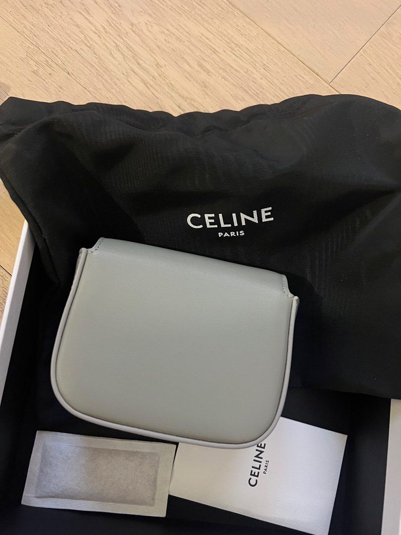 Celine mini triomphe in green clay, Luxury, Bags & Wallets on Carousell