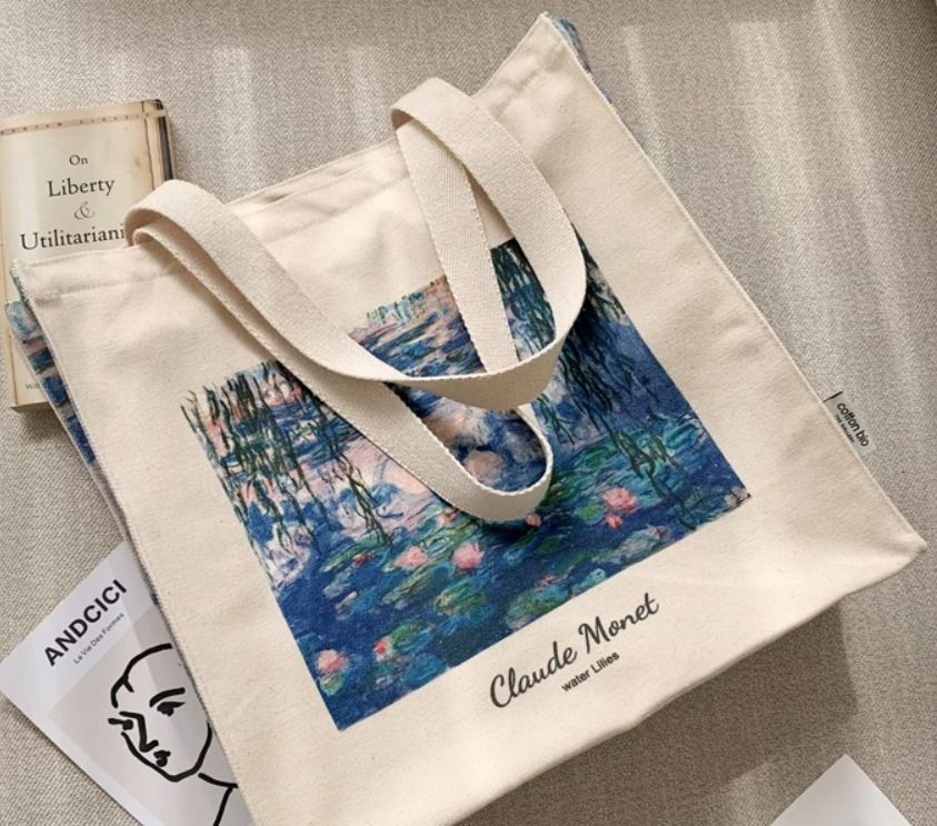 Claude Monet Collection Water Lilies Premium Tote Bag, Women's Fashion ...