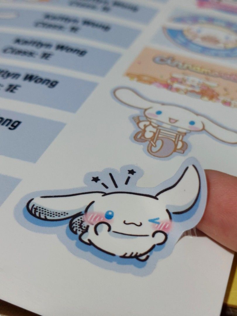 Cute Name Stickers Printing - Cinnamoroll, Hobbies & Toys, Stationery ...