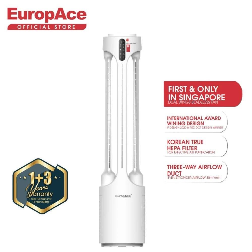 EUROPACE 2-in-1 AIR Purifying bladeless fan - dual wing fan purifier ...