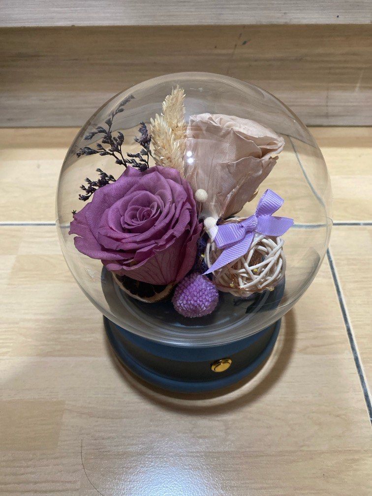Everlasting flowers with lights rechargeable, Furniture & Home Living ...