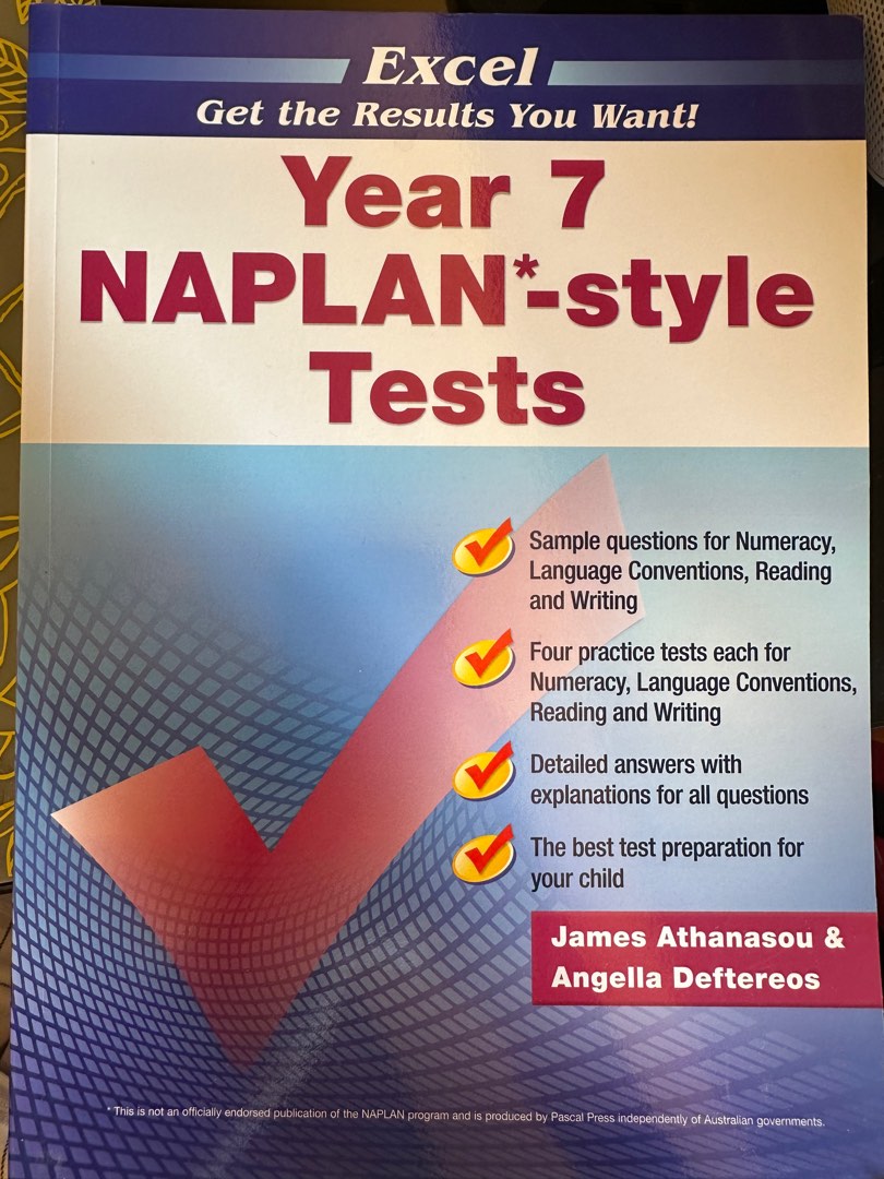 Excel Year 7 NAPLAN-style Tests, 興趣及遊戲, 書本 & 文具, 書本及雜誌 - 補充練習 - Carousell