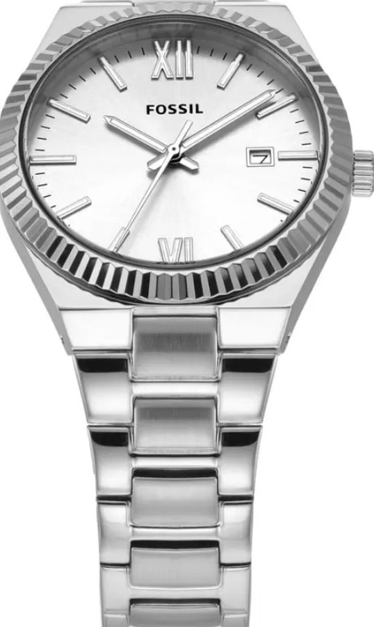 Fossil Scarlette ES5300 Silver Analog Stainless Steel Classic Dress ...