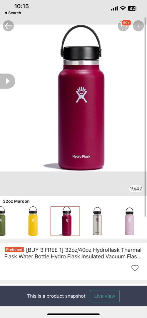 Hydroflask 30oz in maroon, Furniture & Home Living, Kitchenware ...