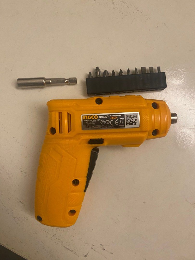 INGCO CORDLESS SCREWDRIVER, Furniture & Home Living, Home Improvement ...