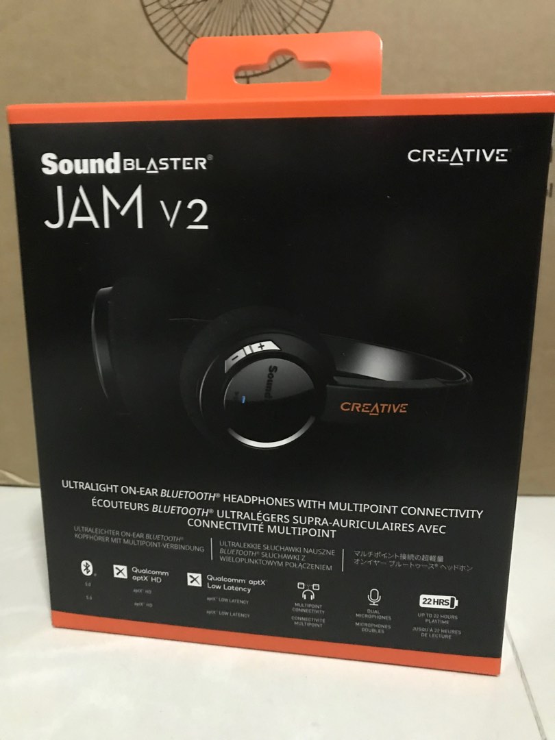 Sound Blaster Jam V2 Ultralight On-ear Bluetooth Headphones, Audio ...